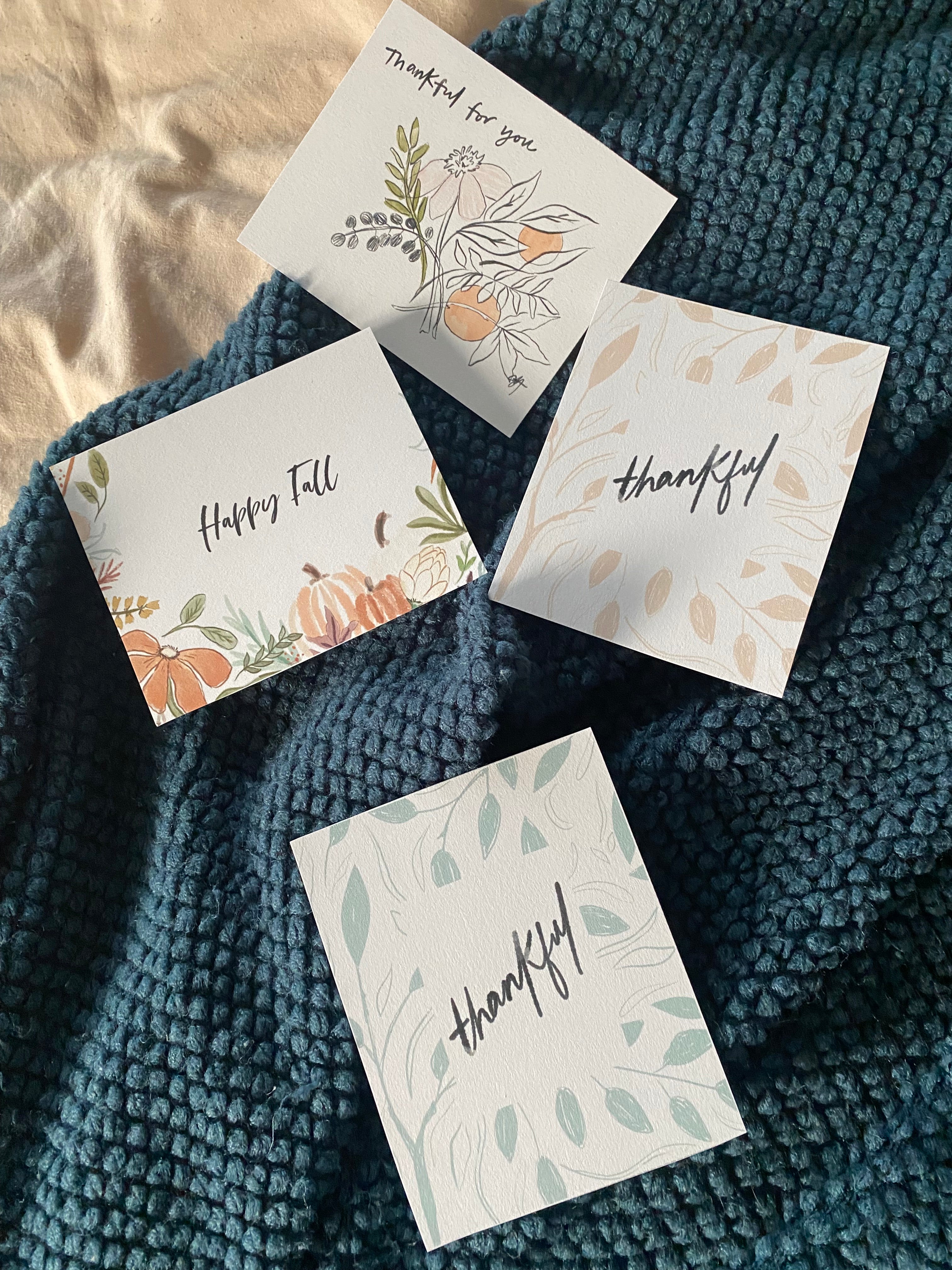 Thankful Fall Notecard Set of 4 - Printable Cards – Spoonful of Faith